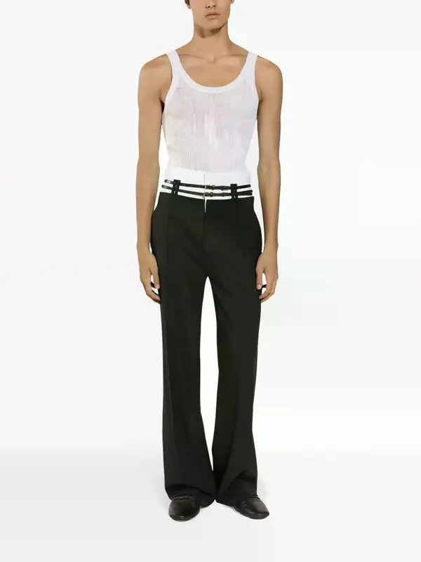 Dolce & Gabbana Virgin Wool Layered Waist Trousers