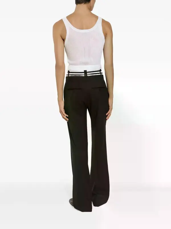 Dolce & Gabbana Virgin Wool Layered Waist Trousers