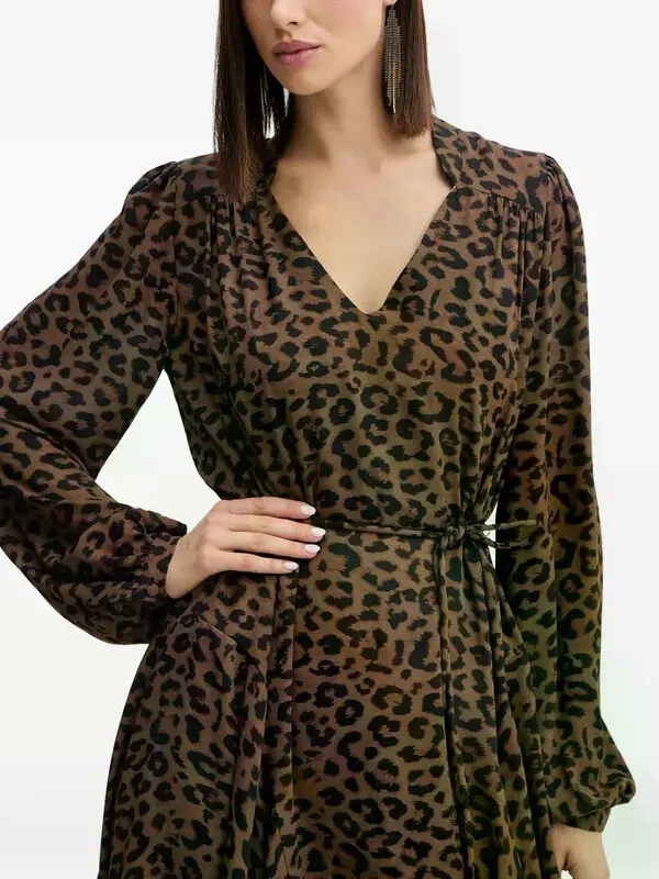 Guess Animal-print V-neck Mini Dress