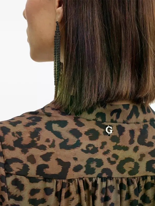 Guess Animal-print V-neck Mini Dress