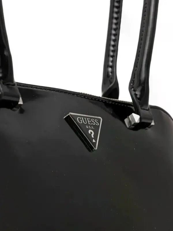 Guess Logo-plaque Shoulder Bag - Black