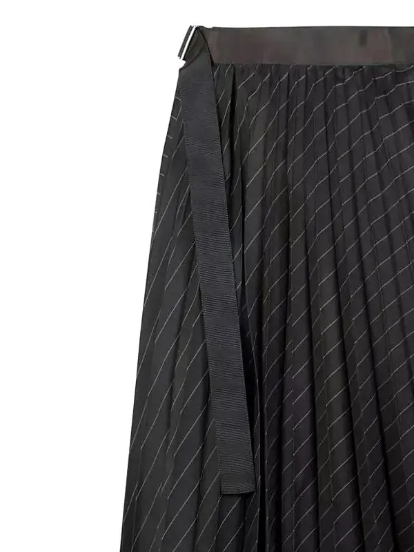Sacai Striped Pleated Skirt