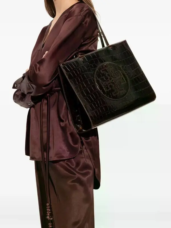 Tory Burch Croc-embossed Logo Tote Bag