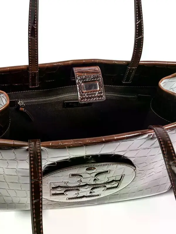 Tory Burch Croc-embossed Logo Tote Bag