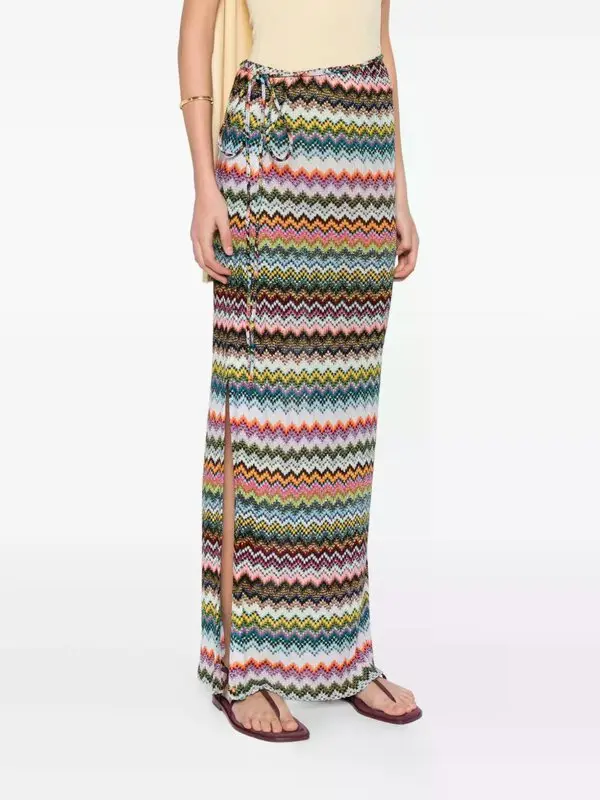 Missoni Chevron Knitted Skirt - Blue