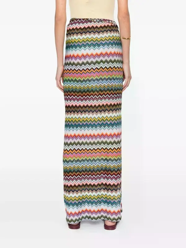 Missoni Chevron Knitted Skirt - Blue
