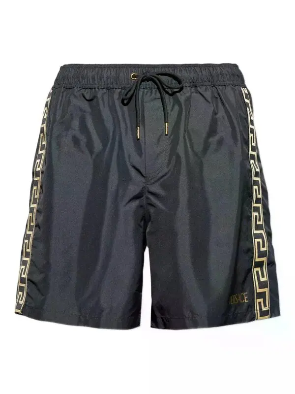 Versace Logo-print Drawstring Swim Shorts - Black