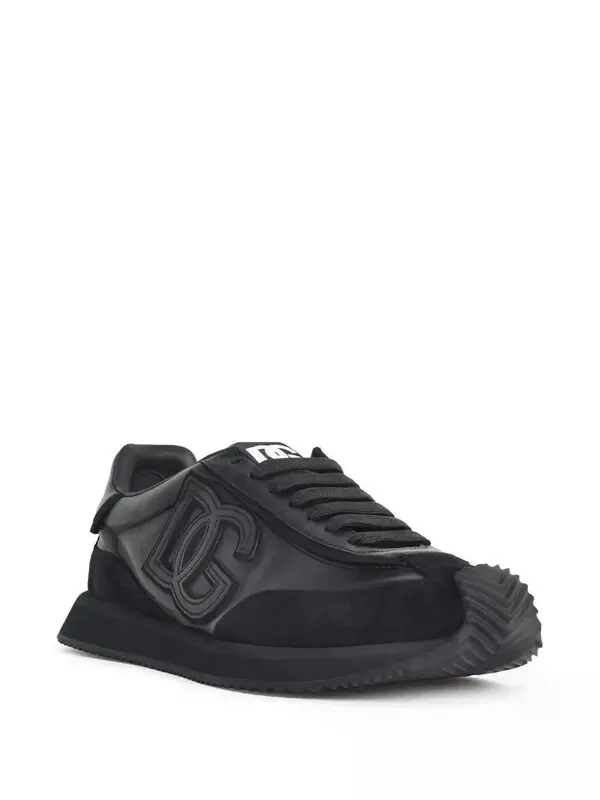 Dolce & Gabbana Suede Insert Embossed Logo Sneakers