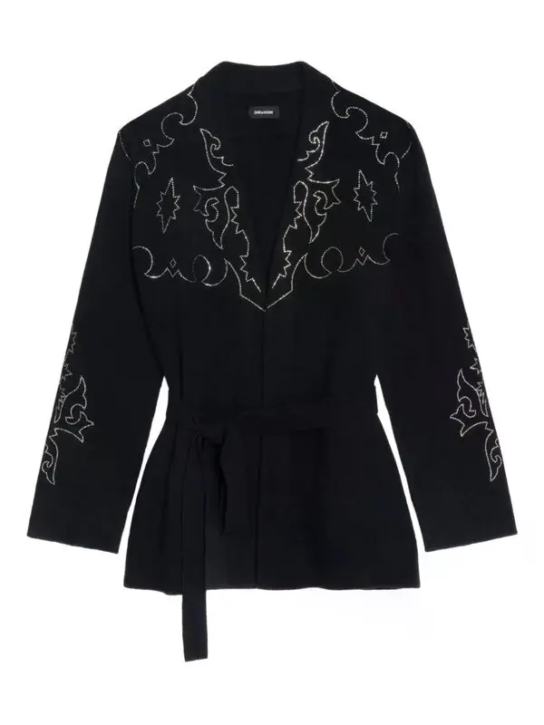 Zadig&Voltaire Salomy Cashmere Cardigan With Rhinestone Embellishments
