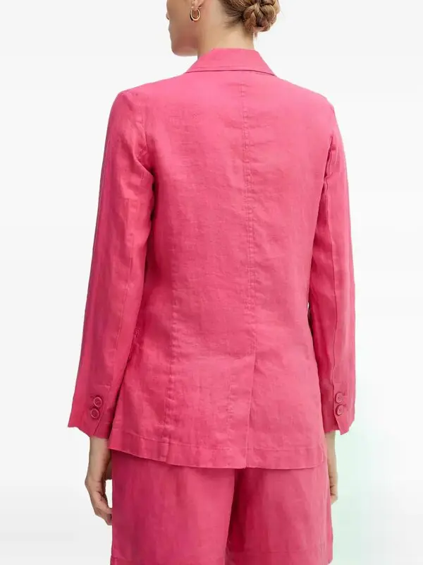 BENETTON Linen Blazer With Button Pockets