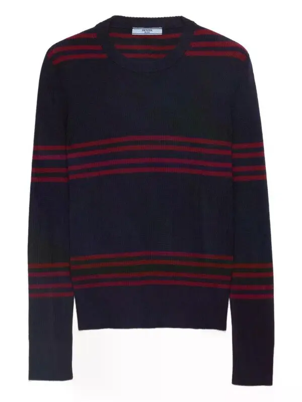 Prada Striped Ribbed Sweater