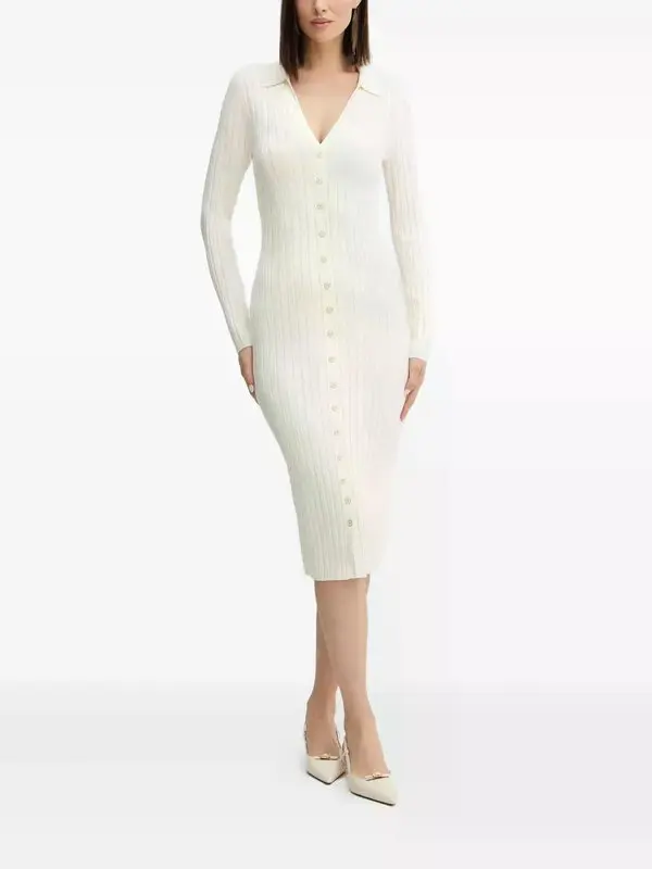 Guess Ribbed Knit Midi Dress