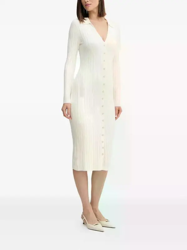 Guess Ribbed Knit Midi Dress