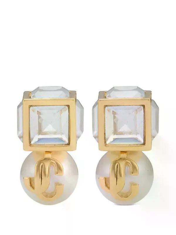 JIMMY CHOO Pearl Cube Studded Earrings - Gold