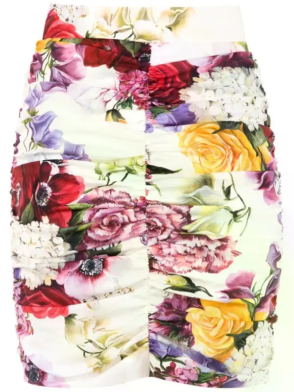 Dolce & Gabbana Floral Print Mini Skirt - Multicolour