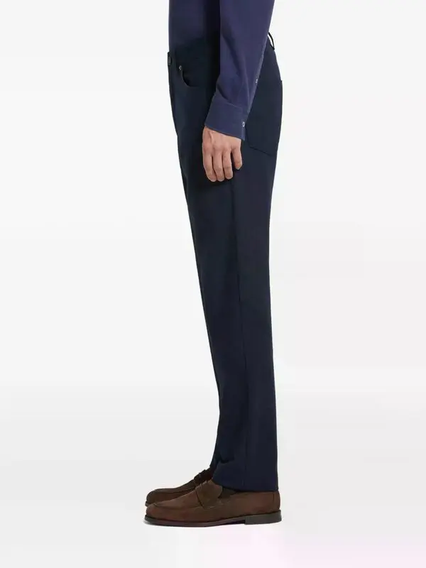 Zegna Wool-cashmere Pants - Blue