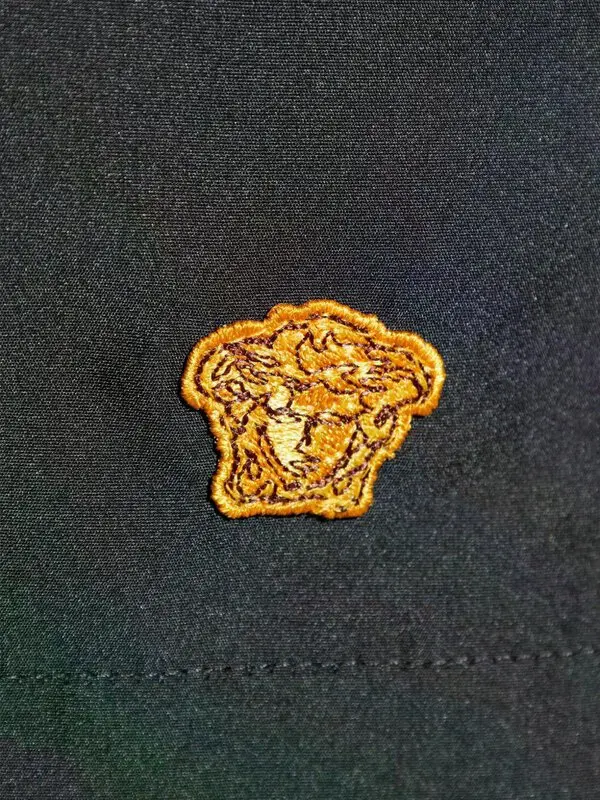 Versace Logo-patch Drawstring Swim Shorts - Black