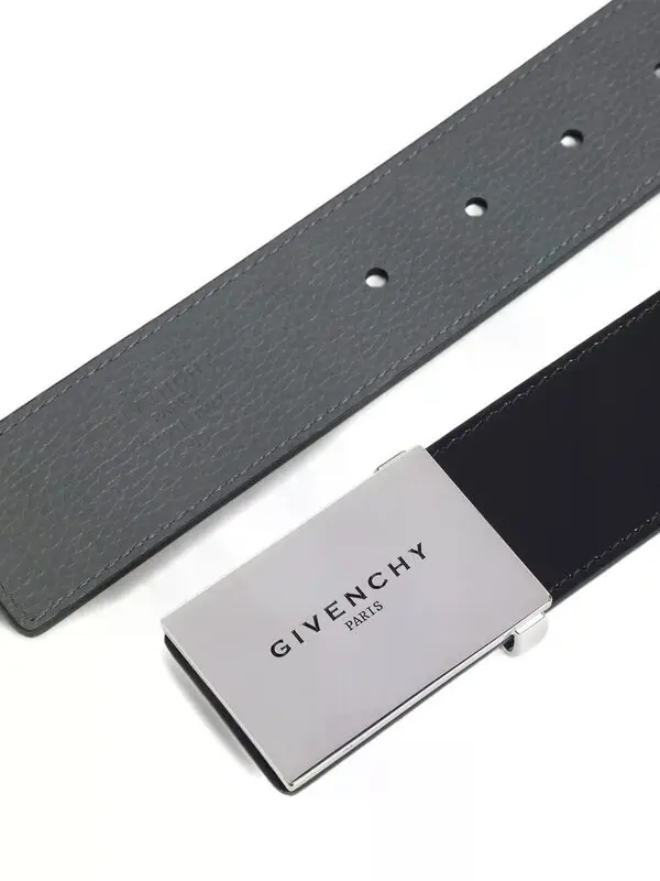 Givenchy Logo-plaque Leather Belt - Black