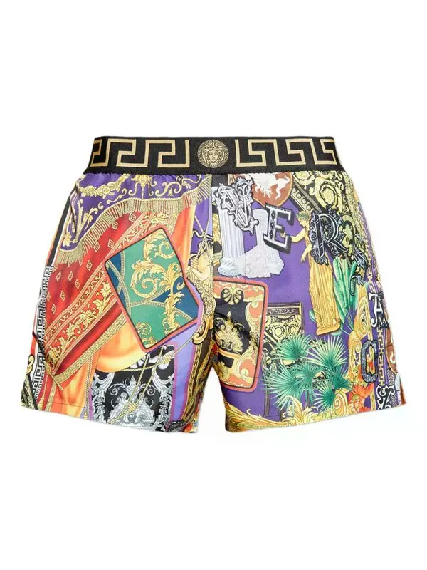 Versace Greca Waistband Swim Shorts - Gold