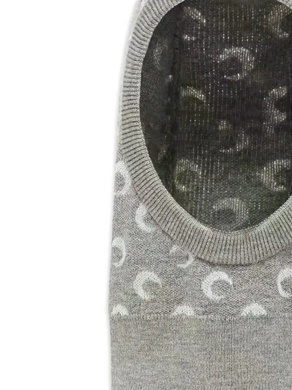 MARINE SERRE Moon Jacquard Knit Balaclava - Grey