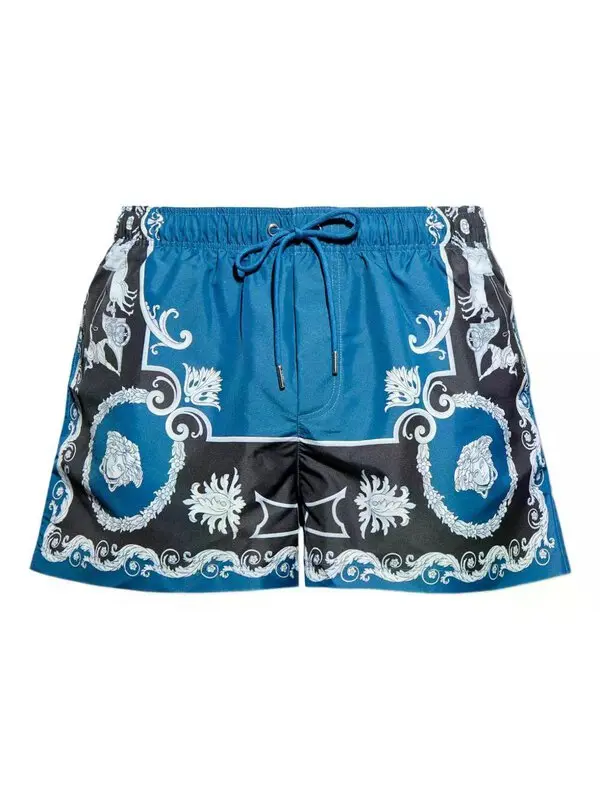 Versace Printed Swim Shorts - Blue