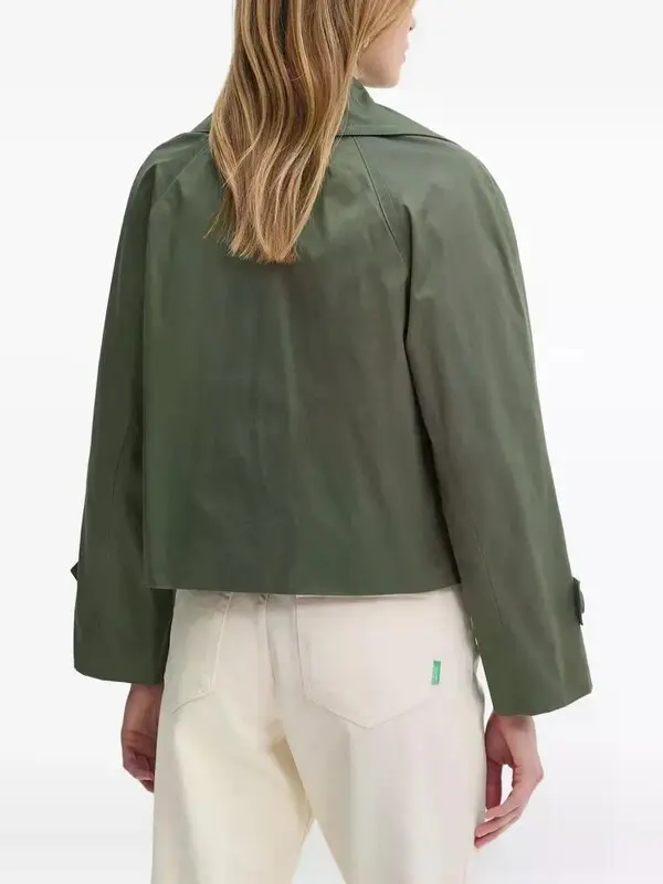 BENETTON Double-breasted Cropped Jacket - Green