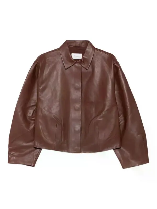ST. AGNI Cocoon Leather Jacket - Brown