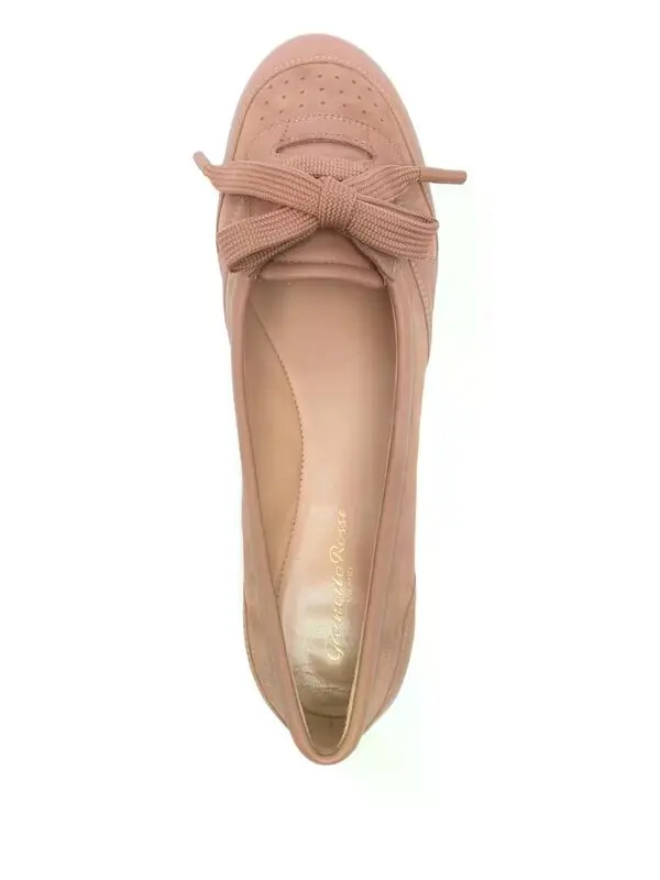 GIANVITO ROSSI Lace-up Leather Ballet Flats