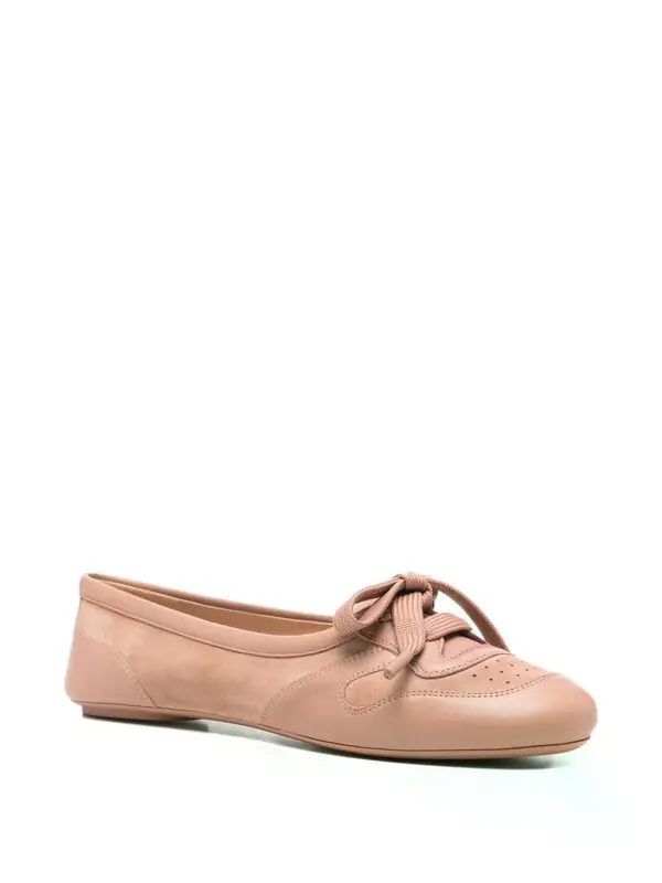 GIANVITO ROSSI Vault Lace-up Ballerina Flats - Pink