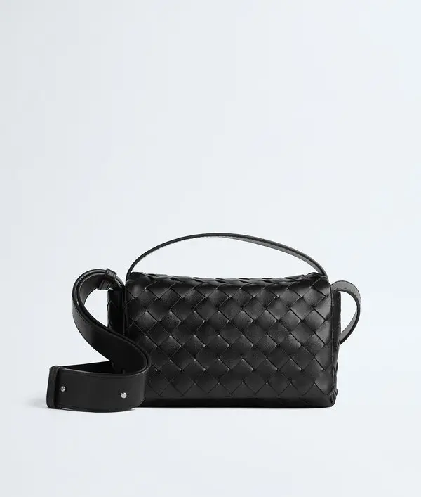 Bottega Veneta Intrecciato Mini Bag With Flap - Black