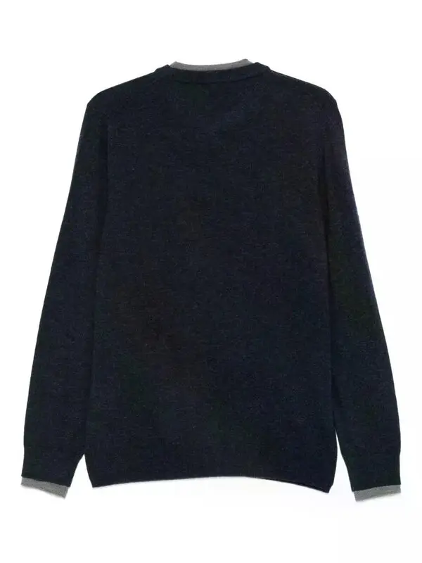 ROBERTO COLLINA Contrast-trim Knit Sweater - Blue