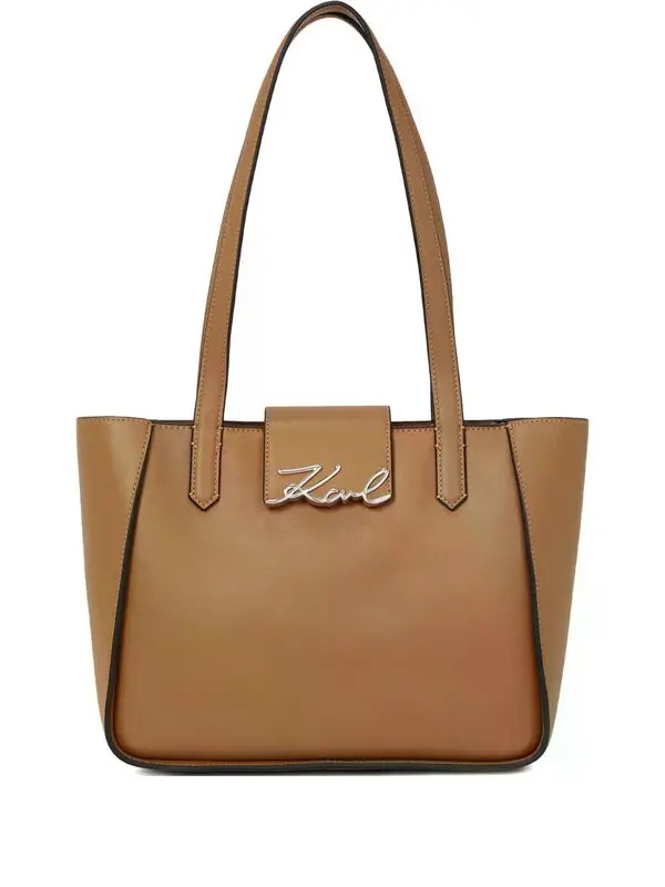 Karl Lagerfeld K/signature Leather Tote Bag