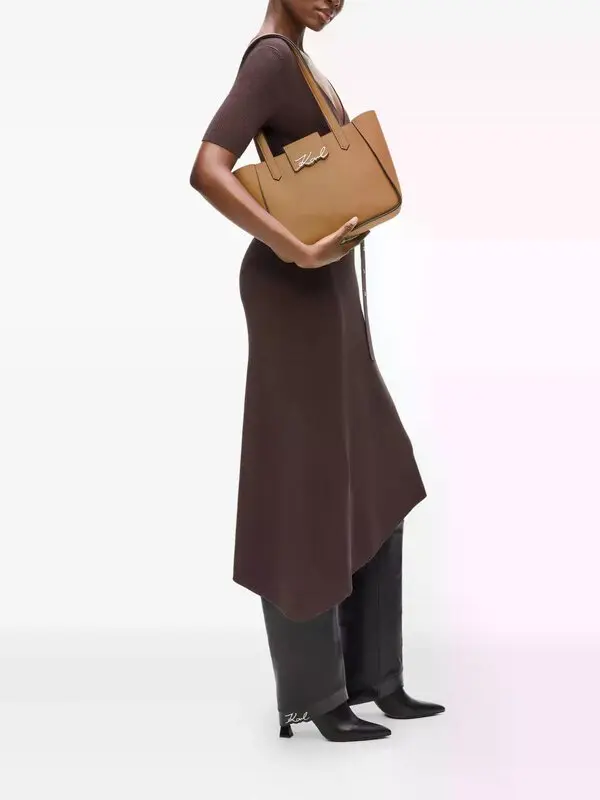 Karl Lagerfeld K/signature Leather Tote Bag