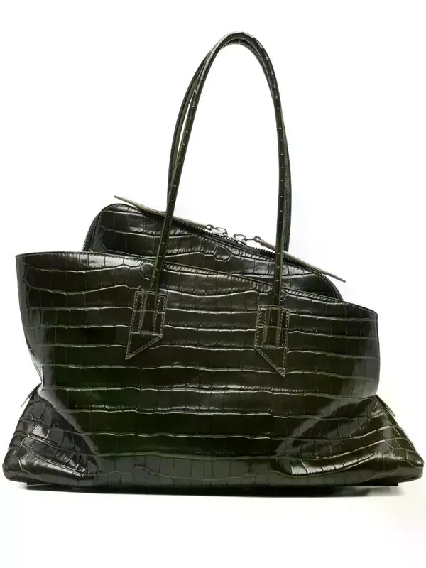 Attico La Passeggiata Croc Embossed Medium Tote Bag