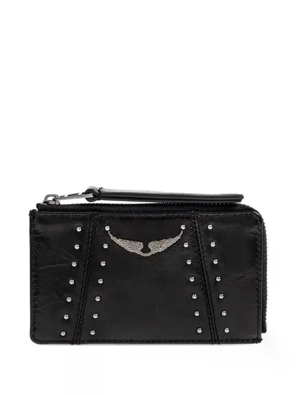 Zadig&Voltaire Studded Wings-detail Leather Wallet - Black
