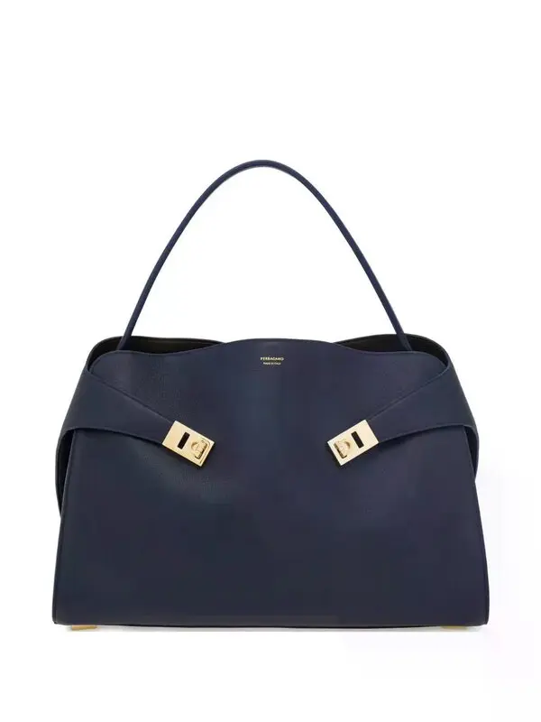 FERRAGAMO Large Leather Shoulder Bag