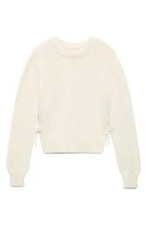 Mango Tie-detailed Slit Crewneck Sweater