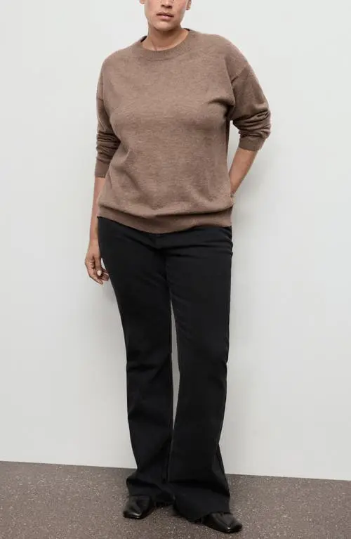 Mango Oversized Crewneck Sweater - Medium Brown