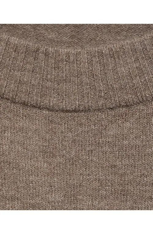 Mango Oversized Crewneck Sweater - Medium Brown