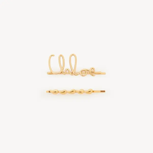 Chloé Iconic Hair Clips Set - Vintage Gold