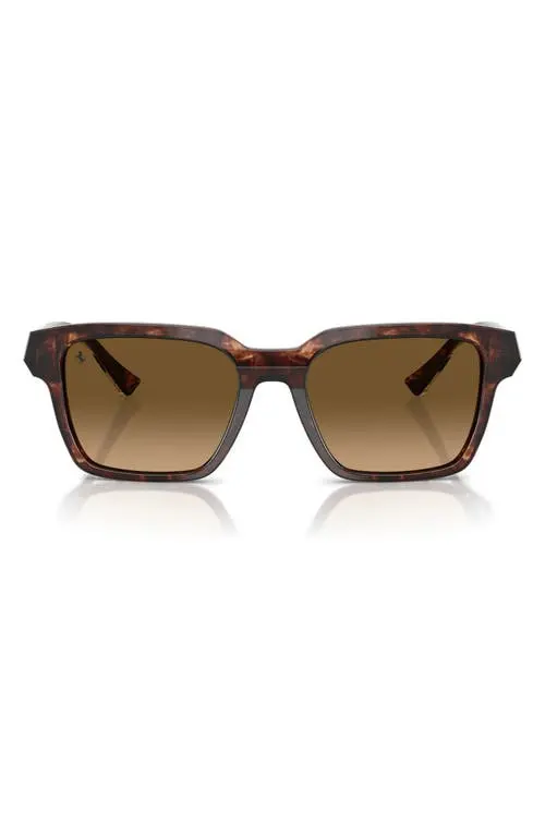 SCUDERIA FERRARI 55mm Polarized Square Sunglasses - Caramel Havana/brown