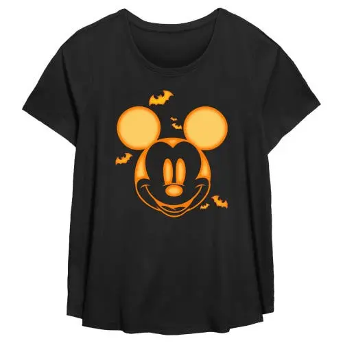 MICKEY & FRIENDS Halloween Pumpkin Face T-shirt - Black