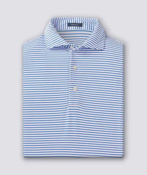 TURTLESON Dylan Stripe Performance Polo - Marine