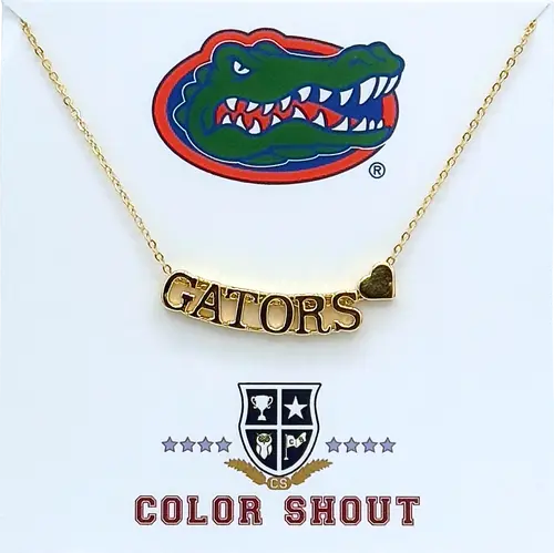 COLOR SHOUT University Of Florida Gold Heart Necklace - Yellow Gold