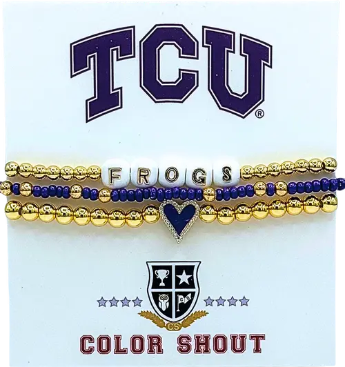 COLOR SHOUT College Bracelet Stack - Yellow Gold
