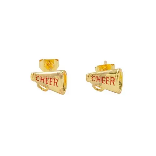 COLOR SHOUT Gameday Cheer Megaphone Stud Earrings - Yellow Gold