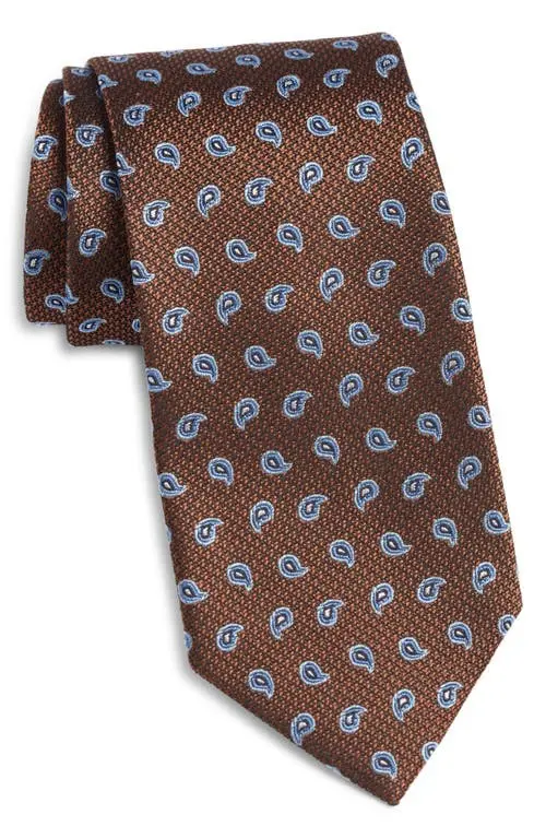 Nordstrom Paisley Jacquard Silk Neck Tie - Brown