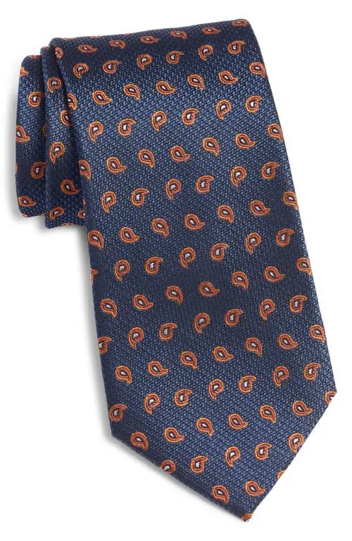 Nordstrom Paisley Jacquard Silk Neck Tie - Navy