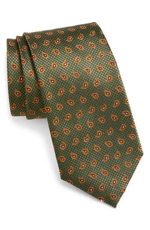 Nordstrom Paisley Jacquard Silk Neck Tie - Olive