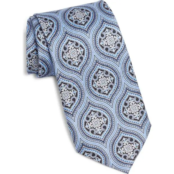Nordstrom Moroccan Tile Print Neck Tie - Light Blue/blue